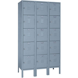 12" x 12" x 12" Dove Gray 5 Tier 3 Wide with 15 Openings Locker | Fastenal