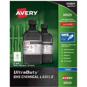 2" x 4" White UltraDuty™ GHS Chemical Labels for Inkjet 500Ct | Fastenal
