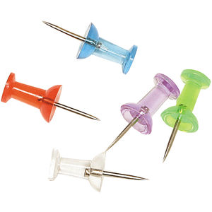 1/4"Head 3/8"Long Assorted Color Pushpins 200Ct | Fastenal