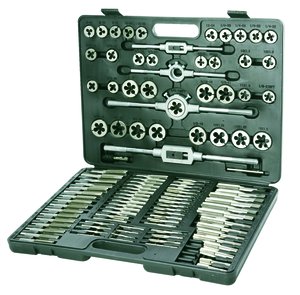110 Piece 4-40 - 3/4"-16, M6-M18, 1/8", 1/4" HSS Hand Tap & Die Set ...